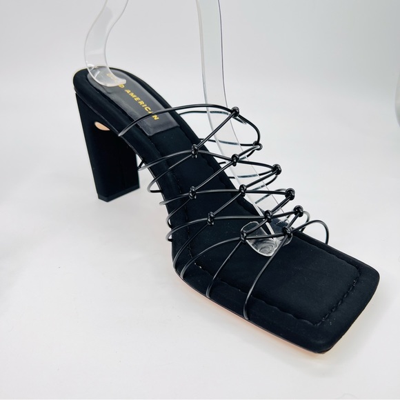 Good American | Shoes | Good American Black Knotted Strappy Neoprene ...